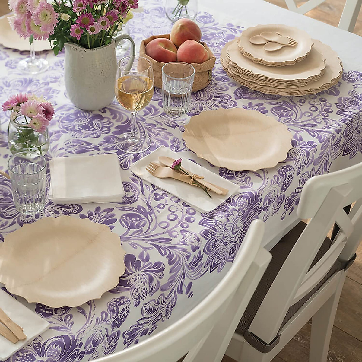 Bambu Pack of 25-9 Inch Disposable Bamboo Plates Fancy, Biodegradable Eco Friendly Products, Bamboo Disposable Plates for Party, Weddings, and Events, Great For Any Occasion, Compostable Plates