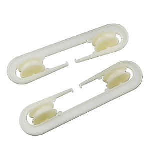 AACGIN 2 Pack Clothesline Tightener Plastic Clothesline Pulley Prevents Tangling and Twisting Clotheslines S-Shaped Clothes Line Tensioners for Long Clothesline and Heavy Duty - Off-White