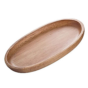 Cabilock Wooden Food Platter Oval Wood Serving Platter Tray Plate Acacia Wooden Plate for Food Party Cheese Appetizer Fruit Cake