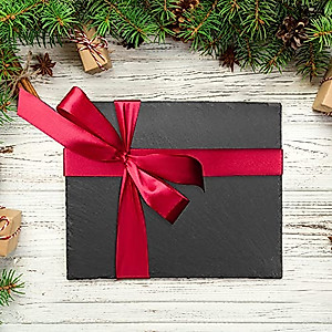 MAPRIAL 12 x 10 In 4 Pack Slate Cheese Boards, Black Stone Plates Charcuterie Boards Gourmet Serving Tray Cheese Platter Display Chalkboard with Soapstone Chalk for Sushi, Party, Gift, Meat, Appetizer