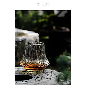 QING LONG Mt. Fuji Rock Glasses (Plain) Mt. Fuji Tumbler Glass Pair Set of 2 Fuji Whiskey Glass Beer Glass Paulownia Box