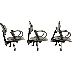 GLOBAL INDUSTRIAL 5-Way Adjustable Ergonomic Stool with Loop Armrests Black