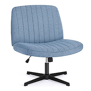 Sweetcrispy Office Chair No Wheels - Armless Desk Chair No Wheels Cross Legged Office Chair Wide Swivel Home Office Desk Chairs