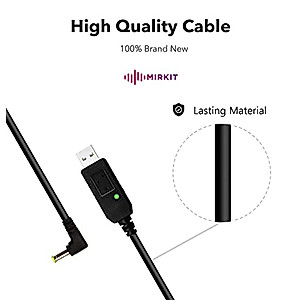 Mirkit 2.5mm USB Charger Cable with Light Indicator for Baofeng Battery UV-5R and UV-82 3800mAh BL-5L and BL-8 High Capacity Batteries for Two Way Radios