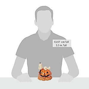 Enesco Peanuts by Jim Shore Halloween Snoopy Laying on Carved Pumpkin Figurine, 5.5 Inch, Multicolor