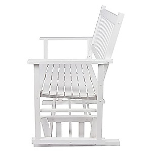 Shine Company 4215WT Torrey Outdoor 2 Person Glider Loveseat | Patio Glider Bench for Indoor/Outdoor – White