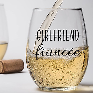 Gnollko Engagement Gifts for Couples,Engaged Party Decoration for Fiance Fiancee Boyfriend Girlfriend Him Her,Wedding Glasses Set for Mr Mrs Bride Groom Bridal Shower