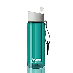 Joypur 0.01 μm Ultra Filtration Portable Water Bottle - 4-Stage Filtered BPA-Free Reusable Water Bottle - for Survival,Hiking,Emergency,Camping and Backpacking