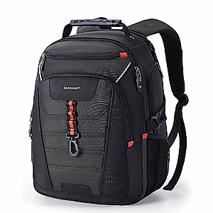 BAGSMART Business Laptop Backpack, Water-Resistant Anti-Theft Slim Durable Laptop Backpack with USB Charging Hole, College Bag Computer Bag, Gifts for Men & Women, Fits 15.6-Inch Notebook, Grey-Green