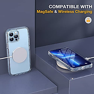 Miracase Glass Case for iPhone 13 Pro Max 6.7 inch, 2023 Upgrade Full-Body Clear Bumper Case with Built-in 9H Tempered Glass Screen Protector for iPhone 13 Pro Max, Clear