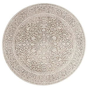SAFAVIEH Reflection Collection 10' Round Beige/Cream RFT670A Boho Tribal Distressed Living Room Dining Bedroom Foyer Area Rug