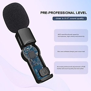 Wireless Microphone for iPhone iPad, IOS13+, Pre-Professional Grade Candy Mic for Tikok Livestream/Video Recording, Vlog, YouTube (Black)