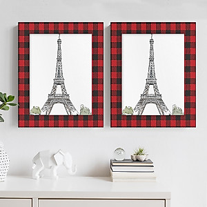 cfpolar Red Plaid 8x10 Picture Frame Solid Wood High Definition Acrylic Photo Frame Fits to 8x10 Inch Photos, Wall Mounting Picture Frames for Tabletop & Wall Display Home Decor
