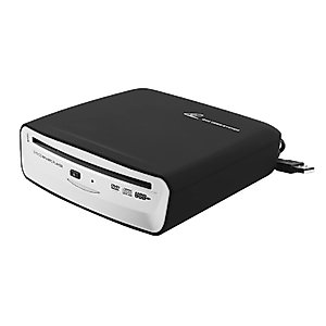 ASVEGEN USB External CD Drive VCD DVD MP4 Player for Car Android, Black & Silver