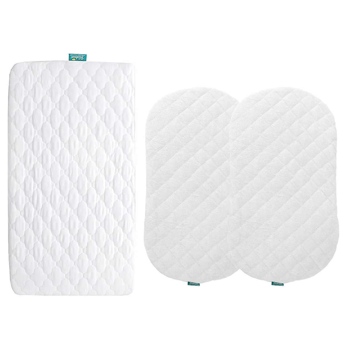 Biloban Waterproof Crib Mattress Protector, 52" x 28", White