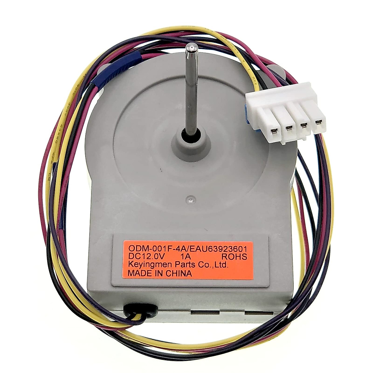 EAU63923601 ODM-001F-4A Refrigerator Condenser Fan Motor DC Motor Fit for LG Haier Refrigerator, Replaces AP6317195 LFXS26596S PS12383669 EAP12383669,DC 12V 1A,4-Wire 4-pin
