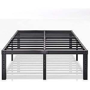 Bed Frame Full Size Storage 14 inch Tall,Platform Metal BedFrame for Kids Boys Girls, Heavy Duty Slats Support,No Box Spring Needed, Easy Assembly, Noise Free, Black (Full, 14in)