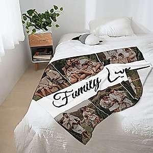 Ivarunner Personalized Family Throw Blanket,Blanket, Travel/Home/Bed/Sofa/Couch/Tapestry,Gifts for Family/Women/Mom/Adults,Home Decor,60"X50"