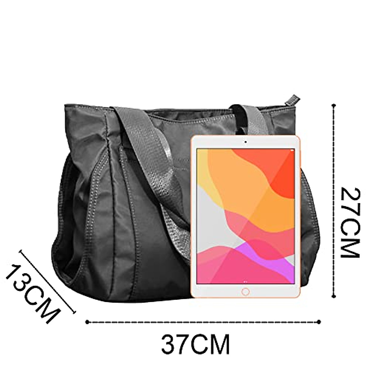 Manfnee Nylon Tote Bag for Women Waterpoof Shoulder Bag Multi-function Work Travel Messenger Bags