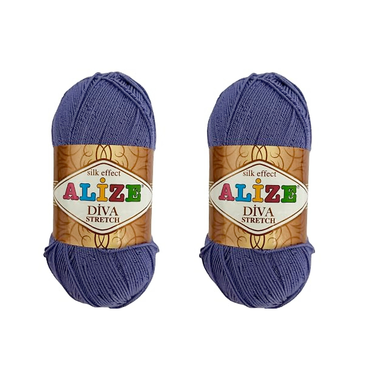 2 Skein Alize Diva Stretch Yarn, Swimsuit Purple Lilac Elastic Summer Yarn, Swimwear Yarn, Alize Diva Stretch Hand Knitting and Crochet Yarn, Made in Turkey