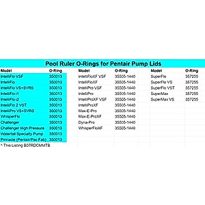 Pool Ruler 350013 Pentair Pump Lid O-Ring 2 Pack + Lubricant - IntelliFlo, WhisperFlo, More