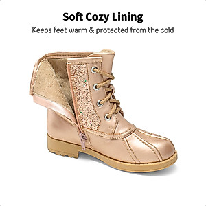 DREAM PAIRS Girls Side Zipper Glitter Ankle Boots KBO212 Rose/Gold Size 1 Little Kid