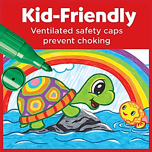 Faber-Castell Jumbo Broad Line Markers - 12 Colored Markers - Non-Toxic Supplies for Kids