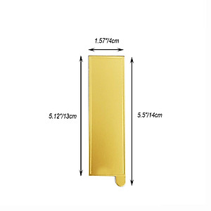 Proshopping 100 pcs 5.12"x1.57" Mini Cake Boards, Long Bar Rectangular Gold Mousse Cardboard Set, Cupcake Base, Dessert Displays Tray, Disposable Paper Coasters, for Wedding Party Cake Pastry Cup