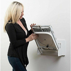 Wall-Mounted Space Saving Iron Board, Ironing Board with Turning Mechanism White Swivel Style 180° Rotation Flap Folding Ironing Board Built-in Cabinet with Cover