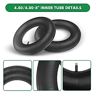 LAXEEM 2Pack 4.80/4.00-8 Replacement Inner Tire Tube For Mowers, Hand Trucks, Wheelbarrows, Carts and More