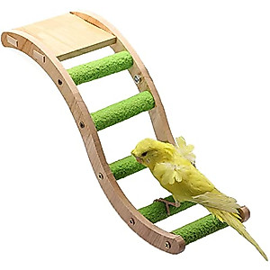 Lelepet Bird Ladder Toy, Bird Toy for Parrot Parakeet, Bird Ladders for Cockatiels Conures Budgerigar Wood Bird Perch Stand Bird Swing Bird Cage Accessories, Parrots Toys Climbing Bridge