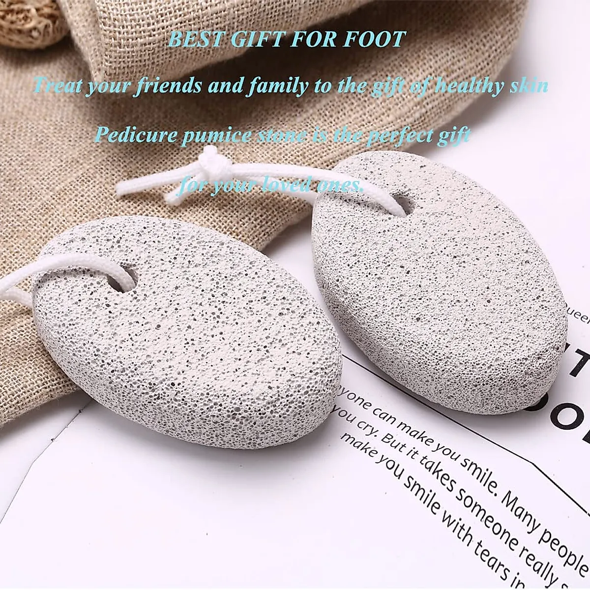 4-Pack Natural Pumice Stone for Feet, Borogo Lava Pedicure Tools Hard Skin Callus Remover for Feet and Hands - Natural Foot File Exfoliation to Remove Dead Skin, Heels, Elbows, Hands