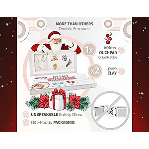 Baby Hand and Footprint Kit - Newborn Keepsakes for Baby Boys and Girls - Non-Toxic Ink and Clay Kit with White Photo Frame, for Baby Shower, Baby Registry and Nursery Decor.