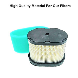 MOWFILL 498596 Air Filter Replace for BS 5059 690610 697029 OEM Air Cleaner Cartridge with 273356 Pre Filter Fits Lawn Mower Air Cleaner Element