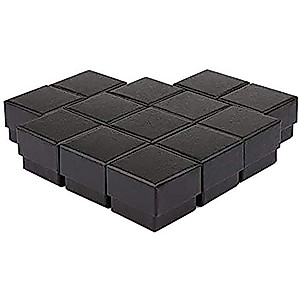 Sdootjewelry Ring Box, 1.97 x 1.97 x 1.57” Kraft Earring Ring Boxes, 50 Pack Square Cardboard Jewelry Gift Boxes Black Small Earring Ring Gift Box with Foam Insert for Wedding Propose Jewelry Packing