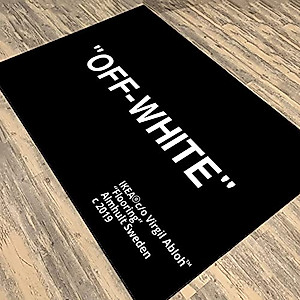 Keep Off, Popular Rug, Home Decor Rug, Themed Rug, Office Carpeting, Black and White Rug e721 (2.6x3.9 feet - 80x120 cm)