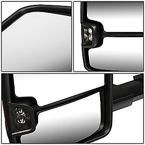 Pair Manual Telescoping w/Amber LED Signal Light Rear View Side Towing Mirrors Compatible with Chevy/GMC C/K Yukon 88-02