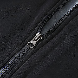 JiangWu Hoodies for Men Winter Heavyweight Fleece Sherpa Lined Zipper Sweatshirt Jackets (Large, A-Black-1)