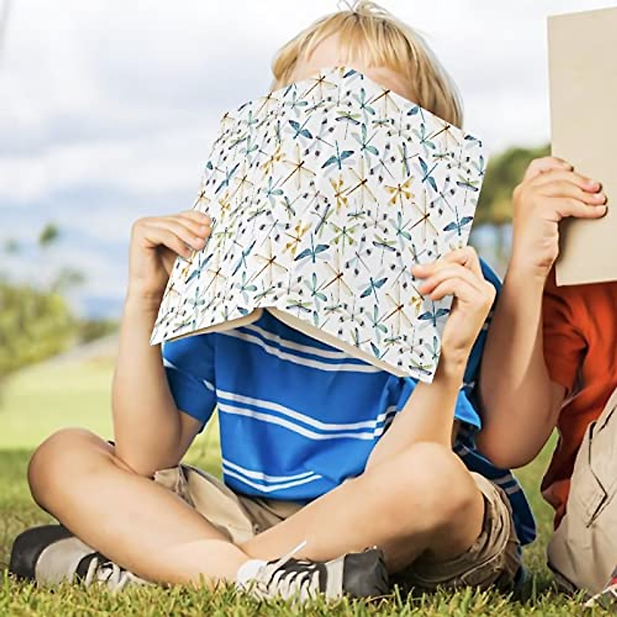 YEXIATODO Fashion Dragonfly Paperback Book Cover School Supplies Stationery Notebook for Cover Protector 3 PCS Student Book Cloth Cotton Custom Textbook Cover with Cartoon Cat Pattern