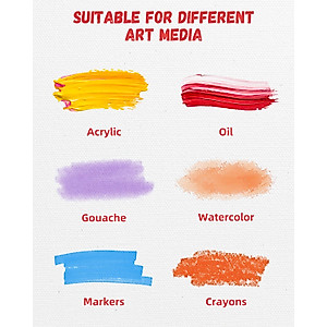 Simetufy 24 Pack 9 x 12 inch Canvas Boards for Painting- 8oz Gesso Primed Acid-Free 100% Cotton Canvas Panels for Acrylics Oil Watercolor Tempera Paints