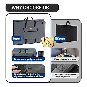 MeetYr Life Premium Art Portfolio Bag - Padded Triple Protection, Waterproof Protection with Shoulder Strap Durable and Portable - For Artwork, Posters, Sketches and Paintings（24"x18"）