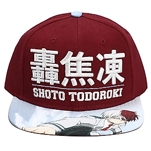 My Hero Academia Japanese Embroidered Text Red Snapback Hat