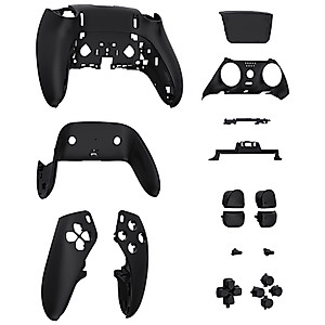 eXtremeRate Full Set Shell with Buttons Touchpad Cover Compatible with ps5 Edge Controller, Black Custom Replacement Decorative Trim Shell Front Back Plates Compatible with ps5 Edge Controller