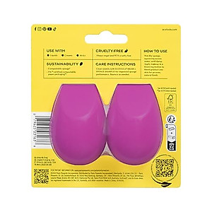 EcoTools Bioblender Makeup Sponge Duo, Compostable Makeup Blender, For Liquid & Cream Foundation, Seamless Application, Eco-Friendly Beauty Sponge, Cruelty-Free & Latex Free, 2 Count