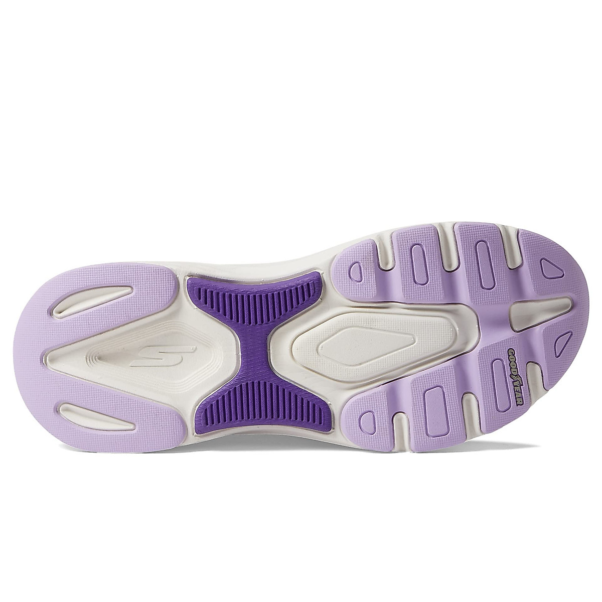 Skechers Women's Max Cushioning Arch Fit Fluidity Hands Free Slip-Ins Sneaker, Black/Purple, 8.5