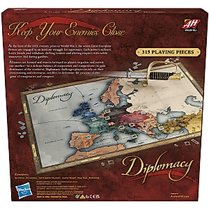 Hasbro Gaming Avalon Hill Diplomacy Cooperative Board Game, European Political Themed Strategy Game, Ages 12 and Up, 2-7 Players