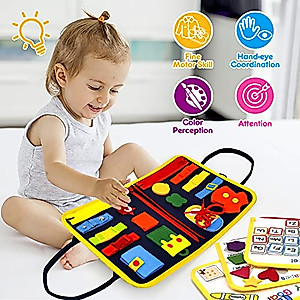 HarVow Felt Montessori Busy Books for Toddlers, Busy Boards Multiple Themes, Portable Autism Toys can Zipper Removable, Easy Reusable for Preschool Sensory Busy Activities Learning Toy