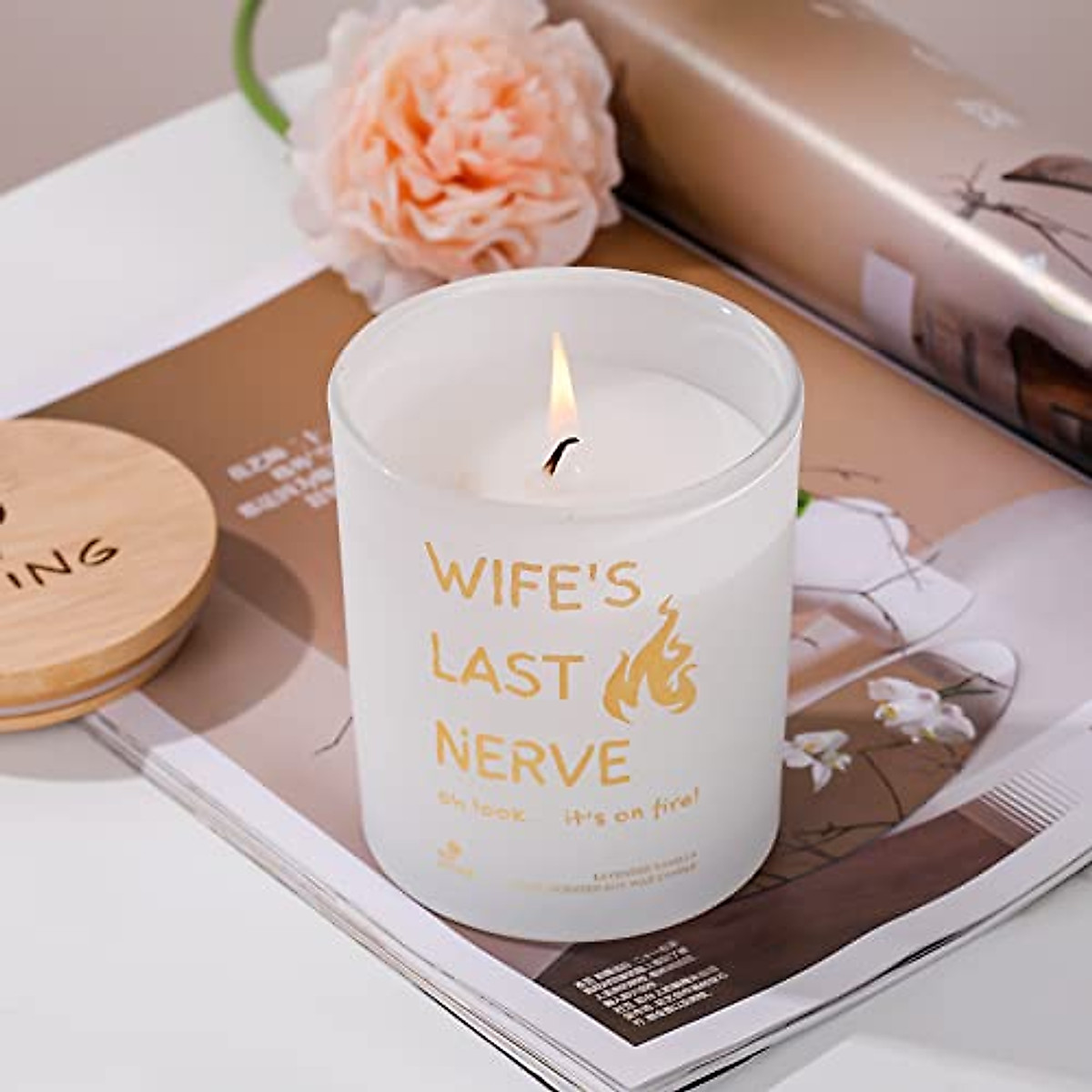 Funny Lavender Vanilla Soy Wax Candles - Candle Gift for Women (Wife's Last Nerve)