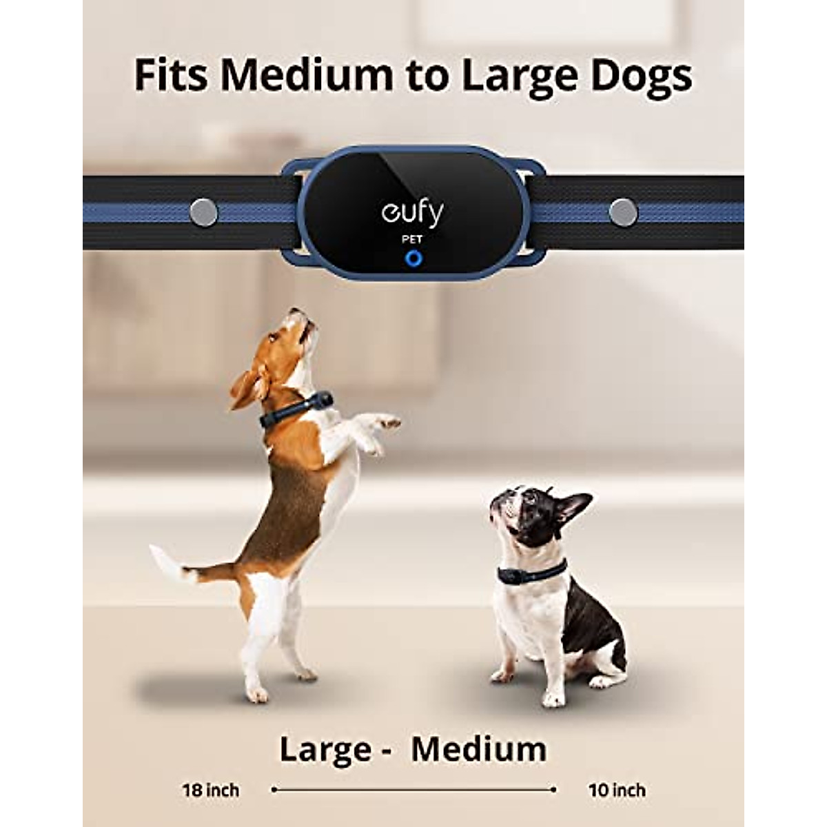 eufy Pet Dog Training Collar 2-Pack, 2 Rechargeable Training Collars with Remote, 3 Safe Training Modes, Soft Silicone Connectors, Safety Lock Switch, IPX7 Waterproof, Large Remote Range