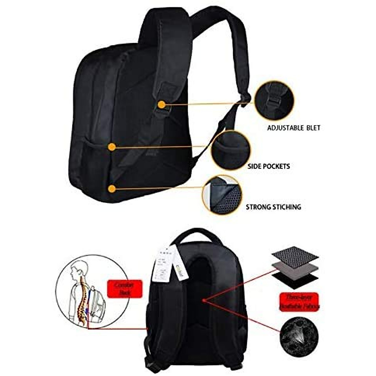 Ponxn DJ Music Backpack School Student Books Bag Laptop Notebook PC Shoulder Bag, mb